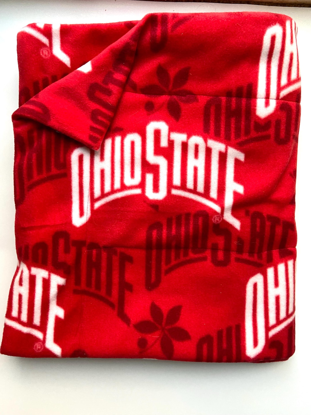 Sensory Weighted Ohio State Buckeye Blanket 8 Lbs Fleece Handmade Free ...