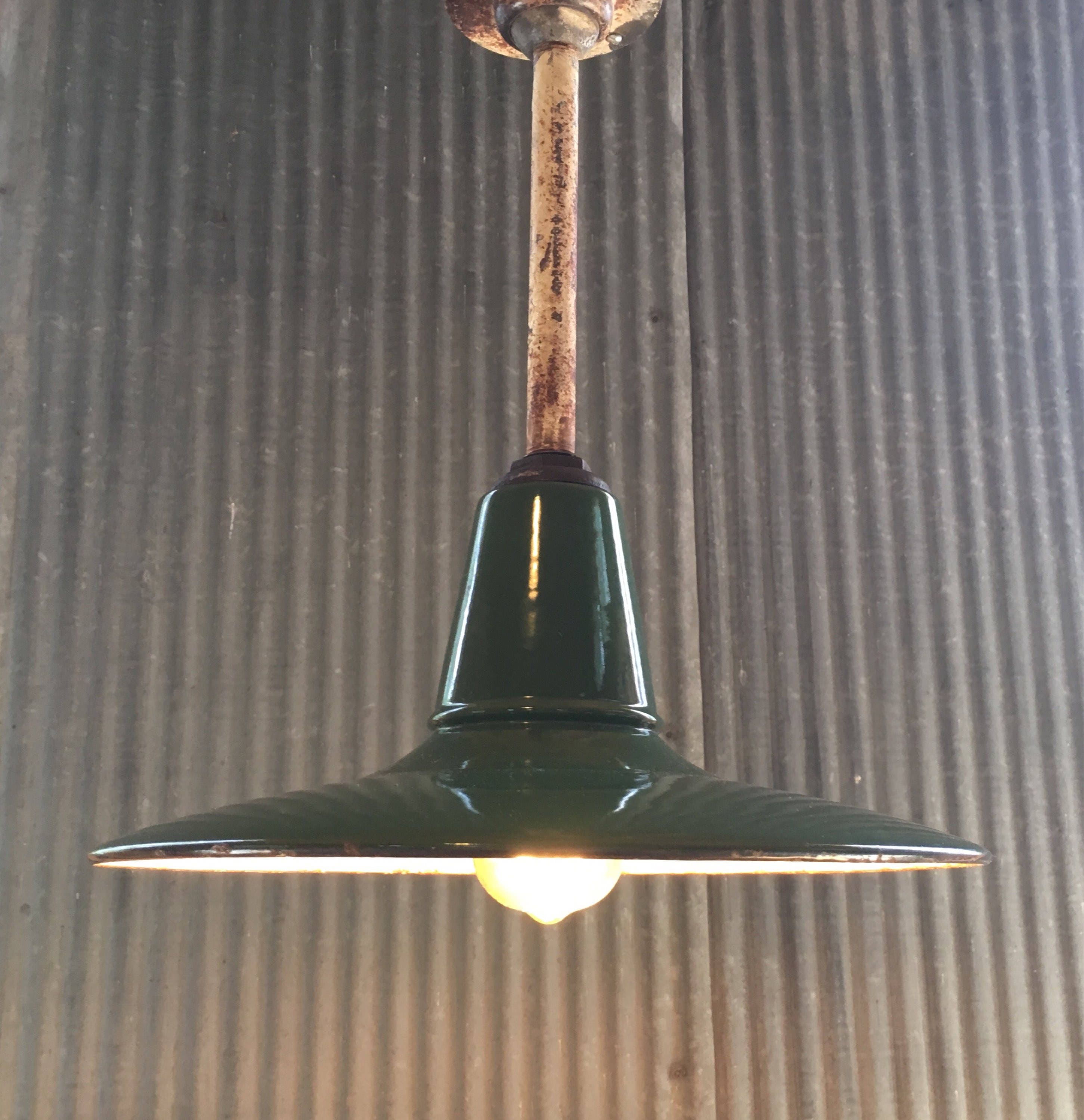 Vintage Goodrich Shallow Pendant Light Fixture - Etsy