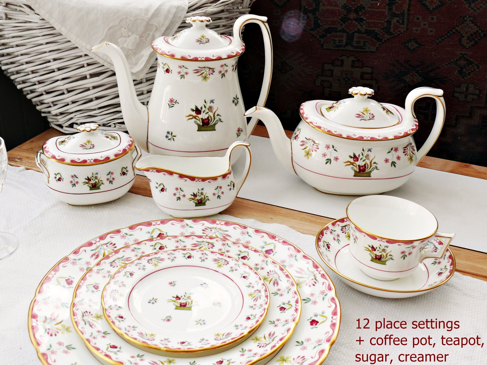 12 Place Settings of "bianca" by Wedgwood ~ Pink, Spring Green, Light ...