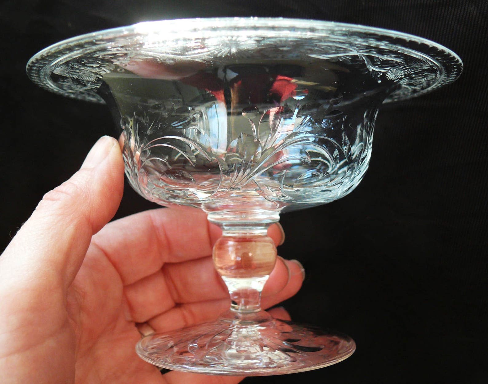 Pretty Vintage Set of 12 Webb Corbett English Cut-crystal Footed ...