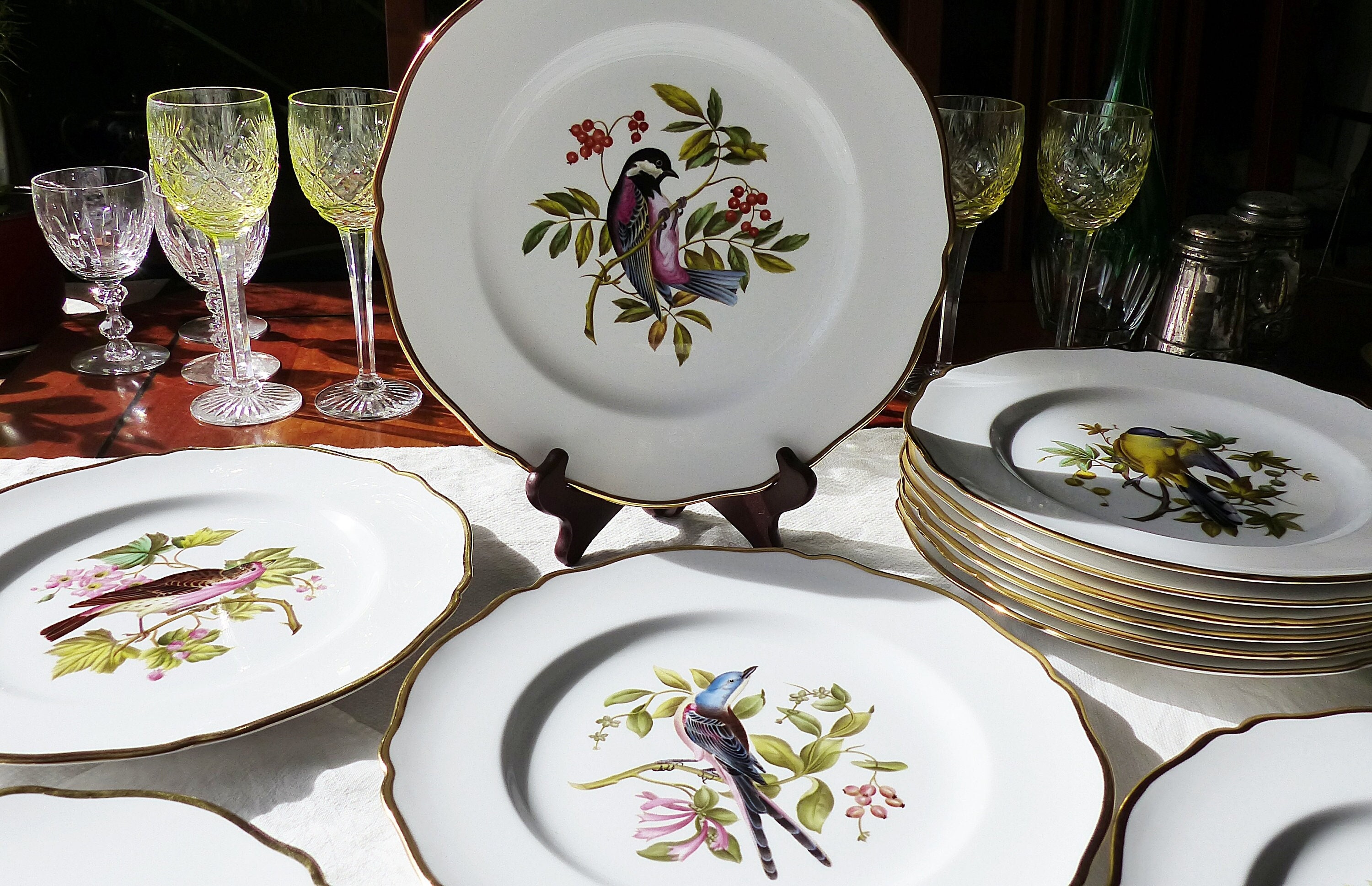 12 Vintage Spode "audubon Birds" Dinner Plates Y6466, Different Birds ...