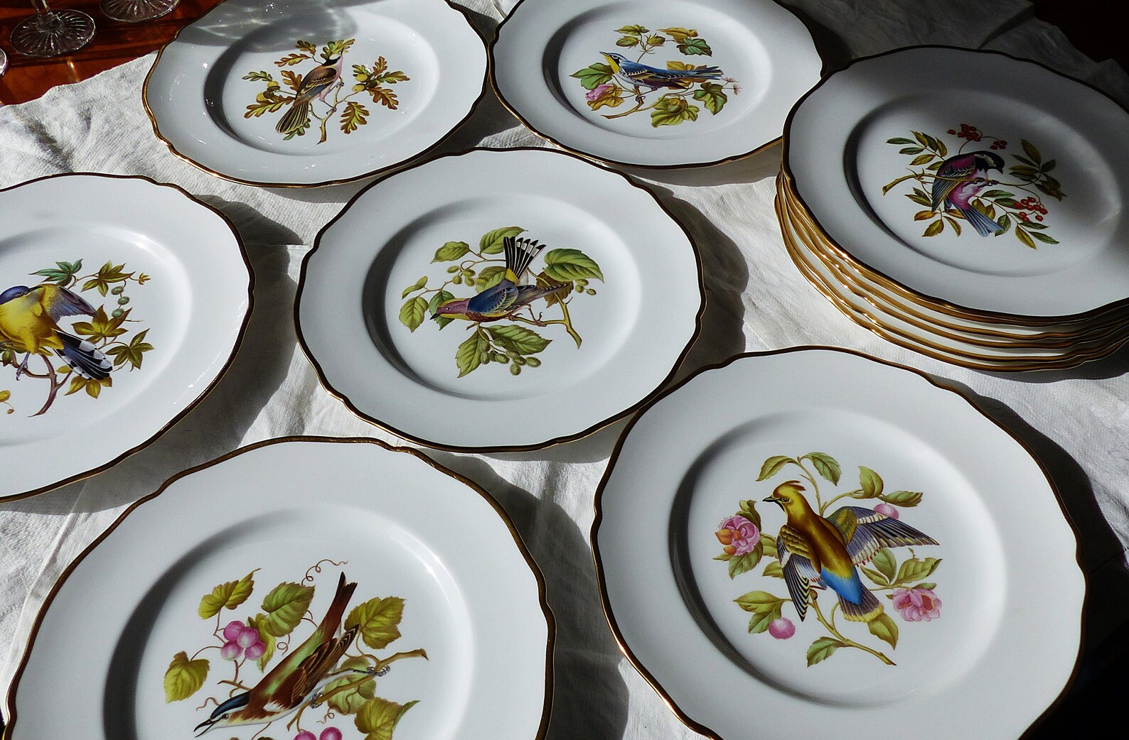 12 Vintage Spode "audubon Birds" Dinner Plates Y6466, Different Birds ...