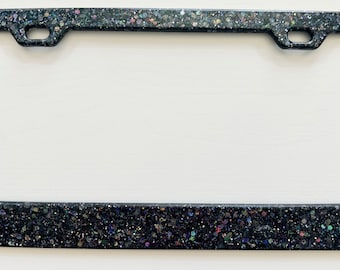 Powder Coated Matt Black Stainless Steel License Plate Frame W/ Black ...
