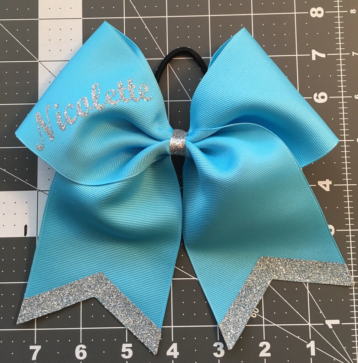 Personalized Cheer Bow With Name White and Silver (additional Colors ...