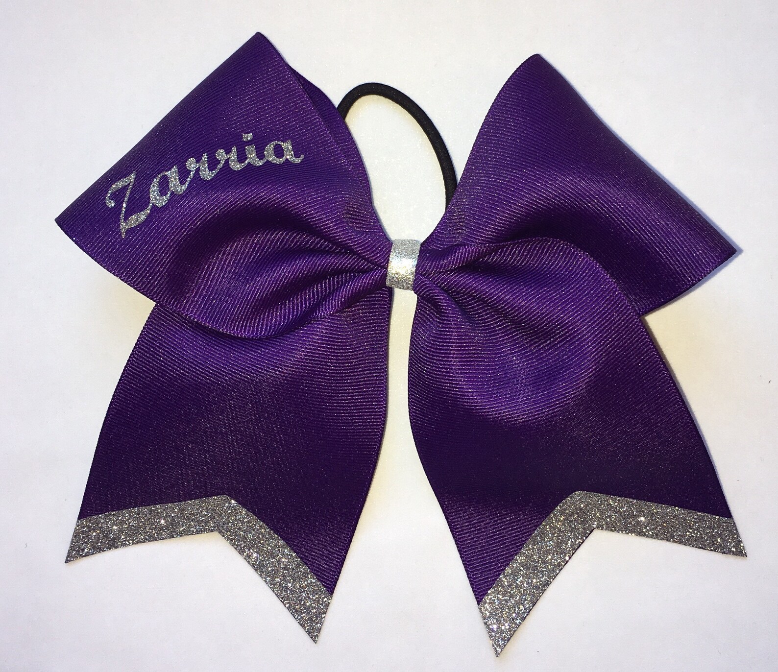 Personalized Cheer Bow With Name White and Silver (additional Colors ...