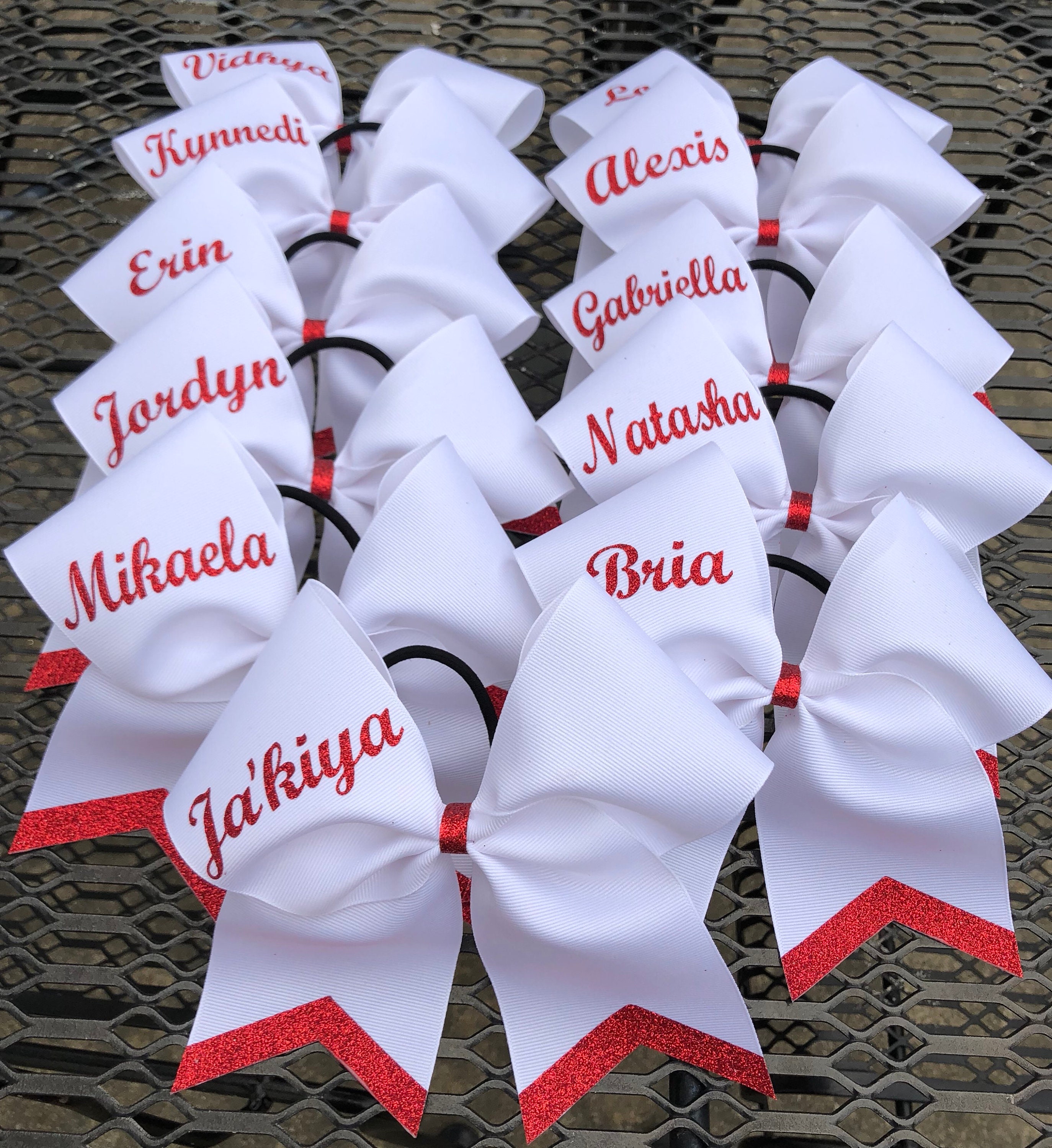 Personalized Cheer Bow With Name White and Silver (additional Colors ...