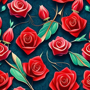 Red Rose Clip Art Download Red Rose Digital Paper Red Rose Digital ...