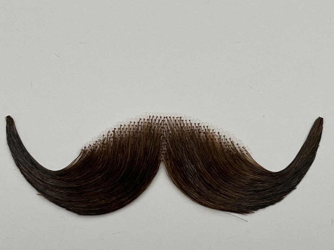 Theatrical Handlebar Moustache: 100% Human Hair, Medium Brown - Etsy