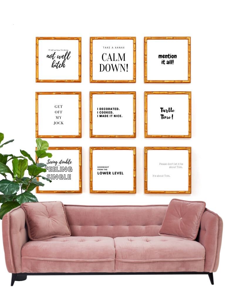 RHONY Gallery Wall, 9 PRINTS, Funny RHONY Quotes - Etsy