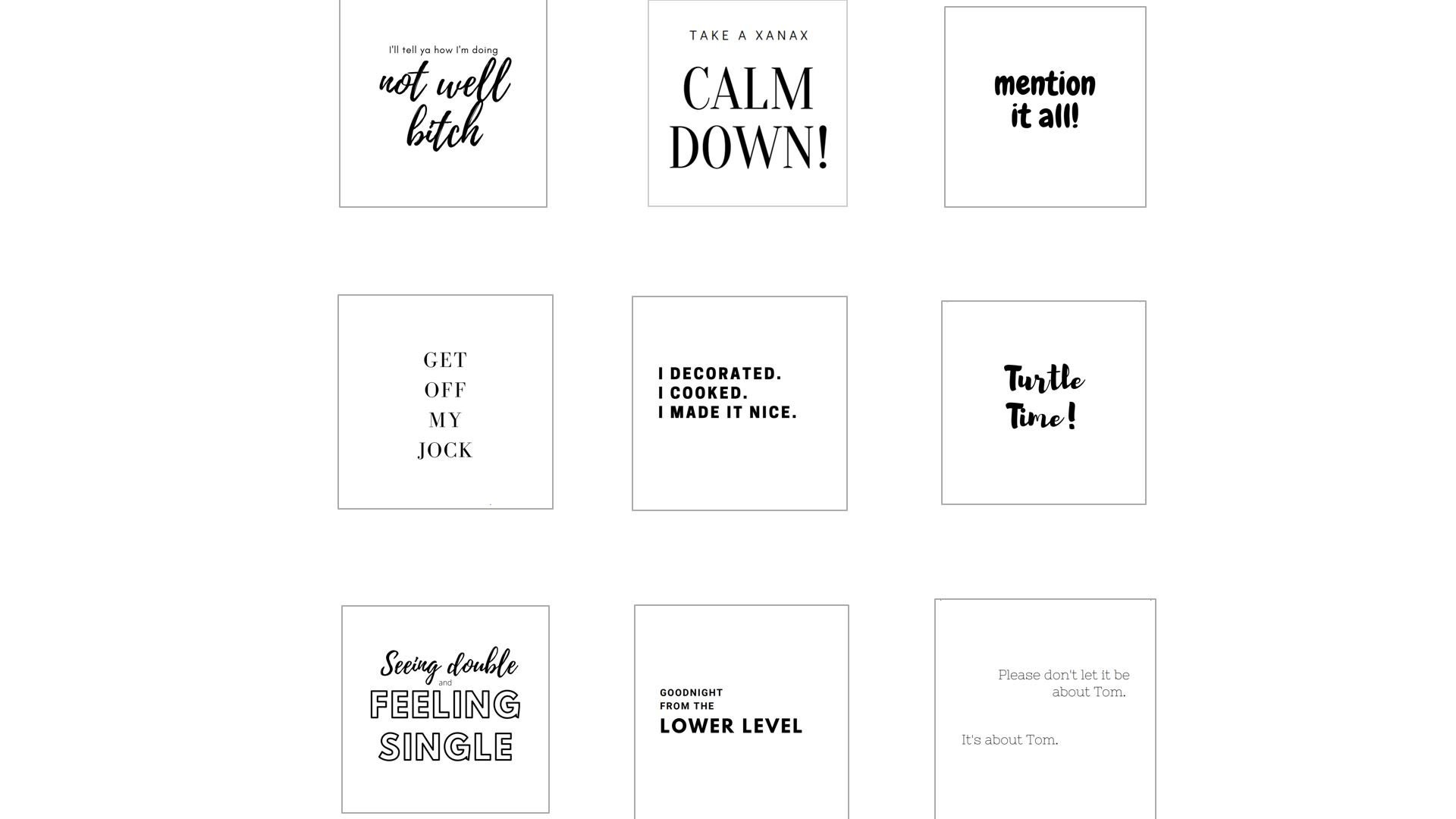 RHONY Gallery Wall, 9 PRINTS, Funny RHONY Quotes - Etsy