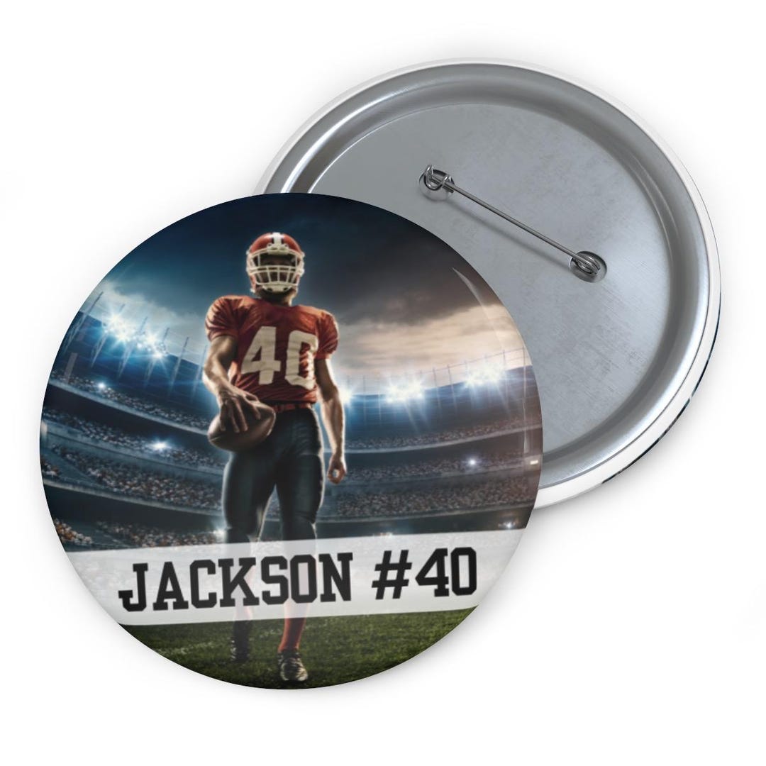 Football Team Custom Photo Pins Customizable Game Day Buttons Custom ...