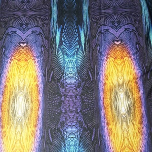 Blue Purple Yellow Snake Skin Python 4 Way Stretch Spandex Fabric by ...