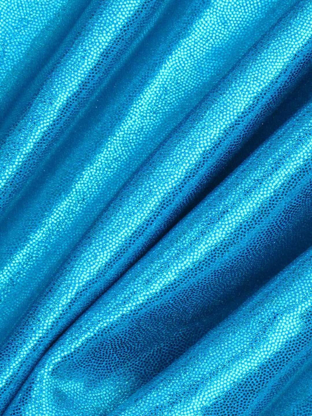 Turquoise Blue Mystique Hologram 4 Way Stretch Spandex Fabric by the ...