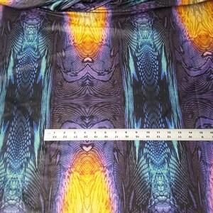 Blue Purple Yellow Snake Skin Python 4 Way Stretch Spandex Fabric by ...