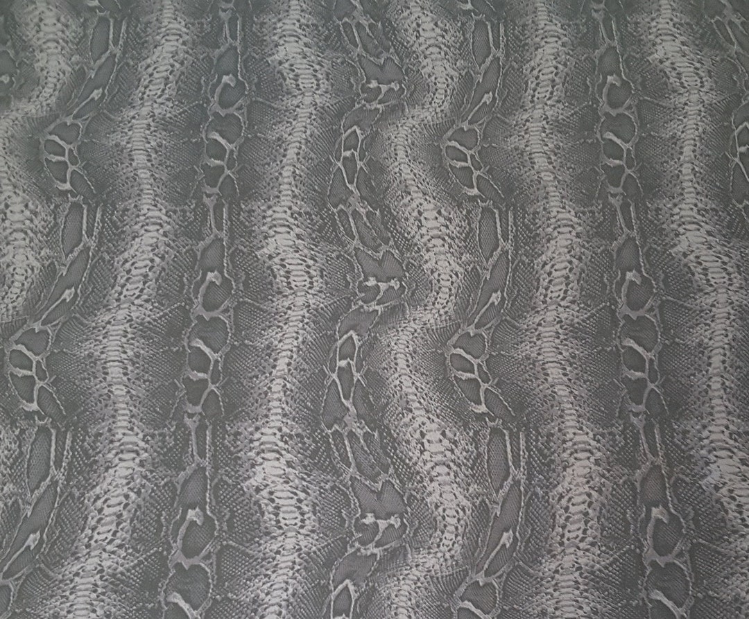 Black and Gray Python Snake Skin 4 Way Stretch Spandex Fabric by the ...