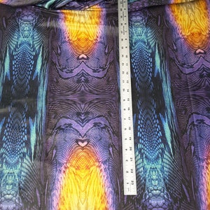 Blue Purple Yellow Snake Skin Python 4 Way Stretch Spandex Fabric by ...