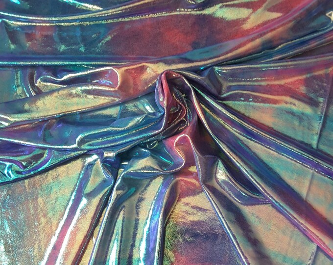 Cotton Candy Tie-dye Mystique Hologram 4 Way Stretch Spandex Fabric by ...