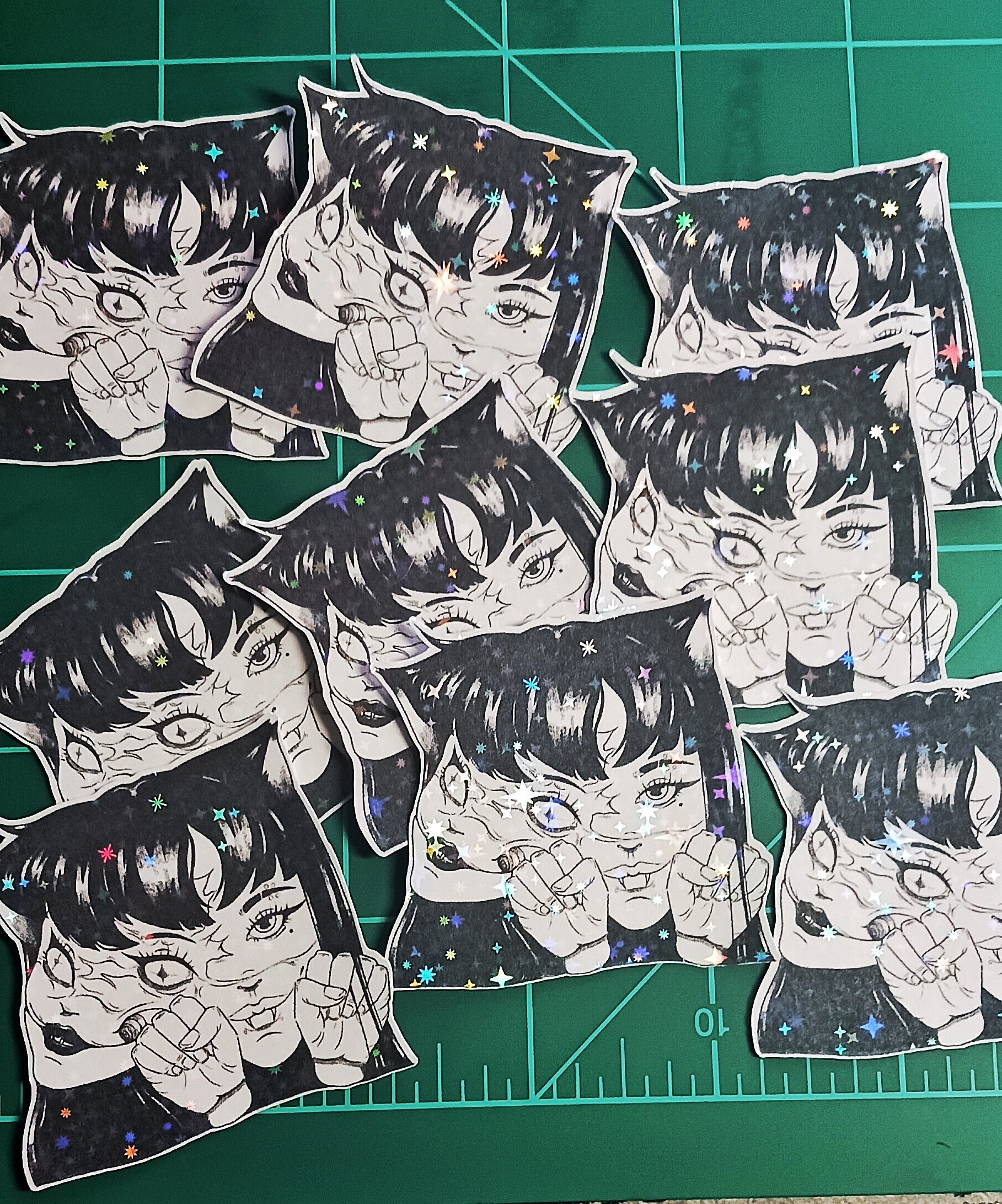 Tomie-inspired Cat Girl Vinyl Sticker Whimsical Junji Ito Fan Art Decal ...