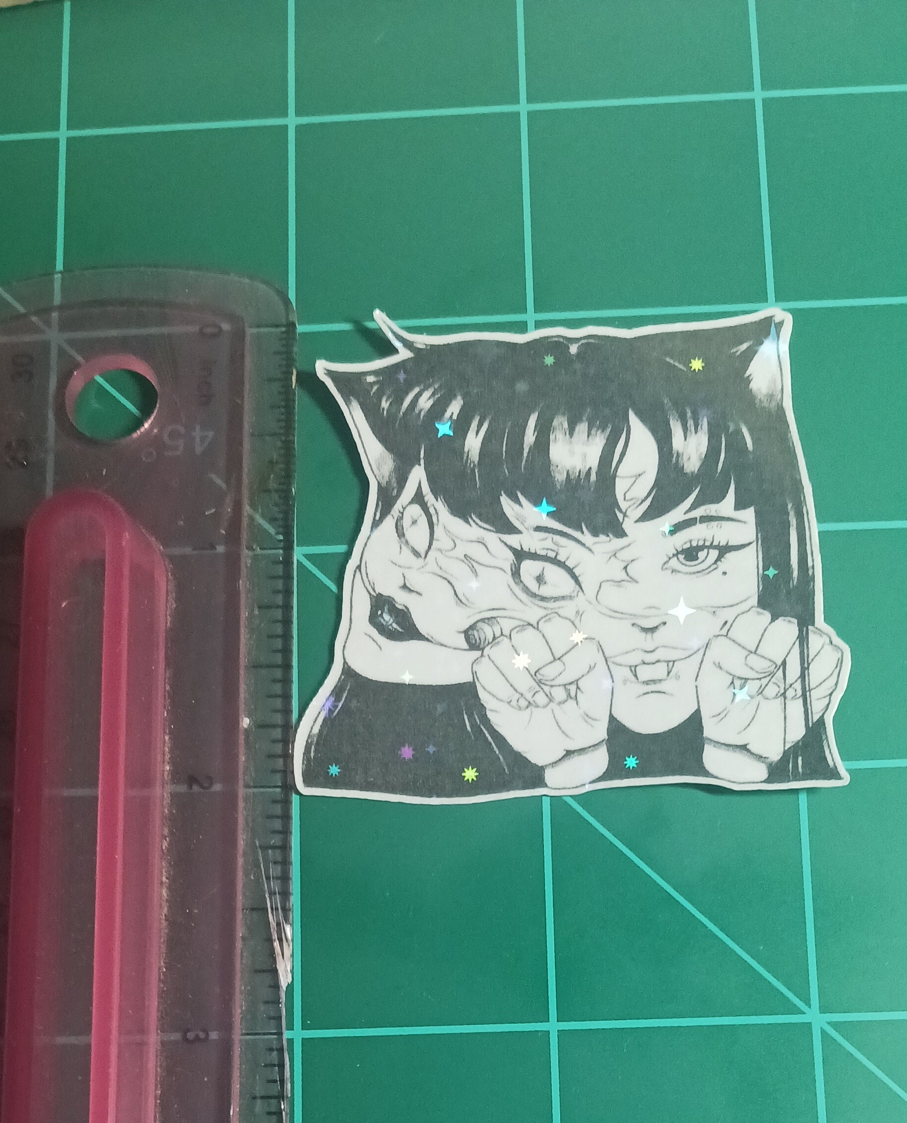 Tomie-inspired Cat Girl Vinyl Sticker Whimsical Junji Ito Fan Art Decal ...