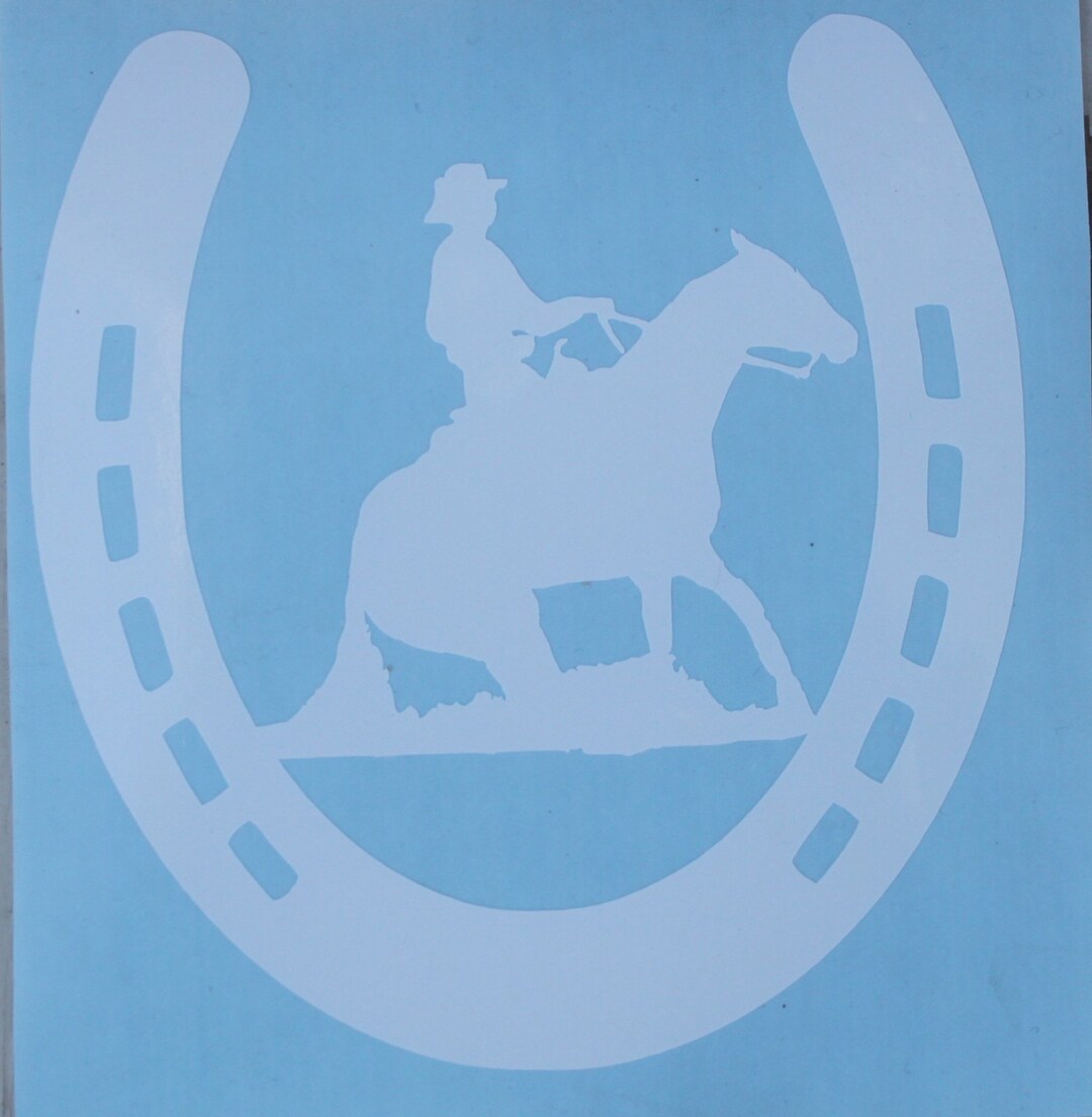 Western Reining Horse Vinyl Car Decal, Car Window Sticker for Western ...