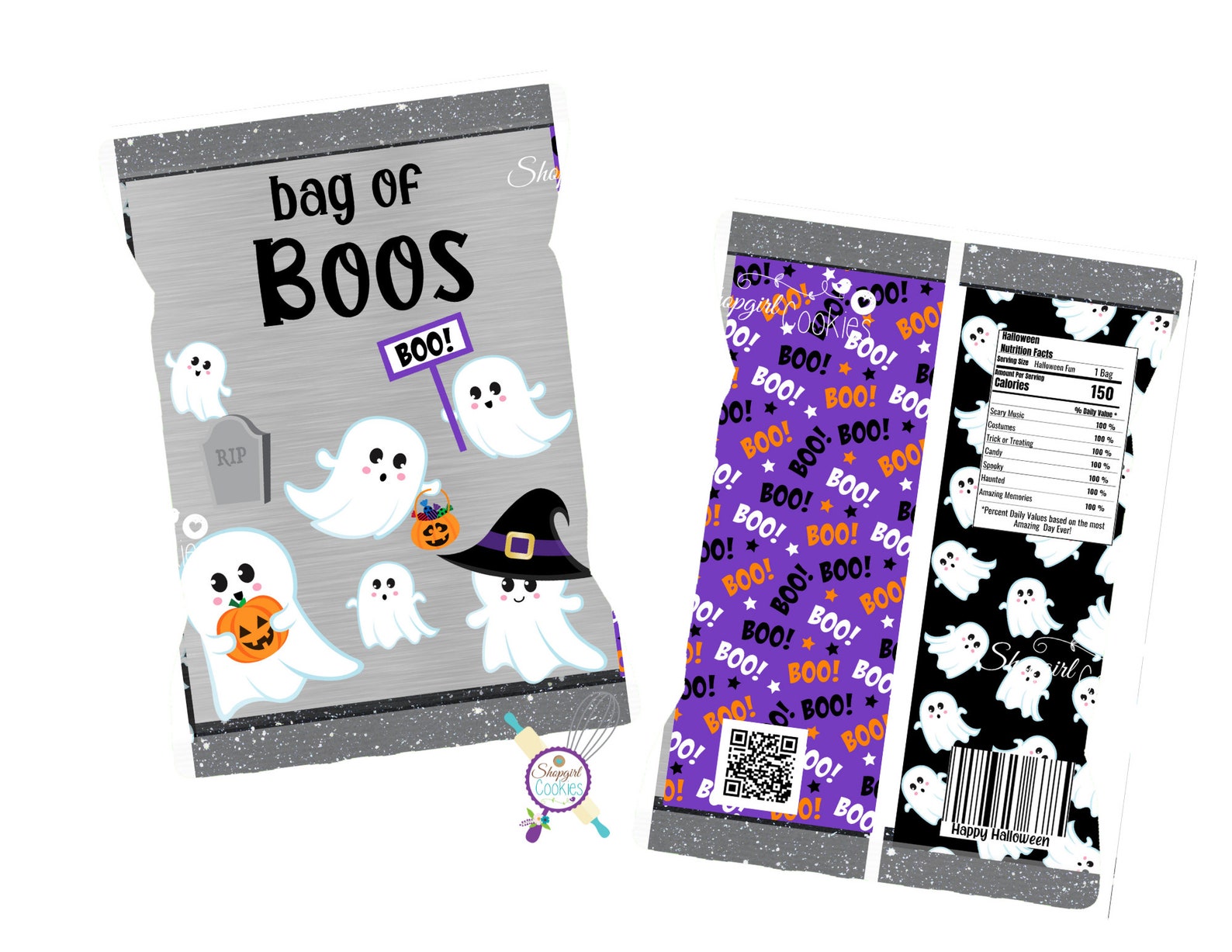Bag of Boos Chip Bag, Treat Bags, Candy Bags, Chip Bags, Party Chip Bag ...