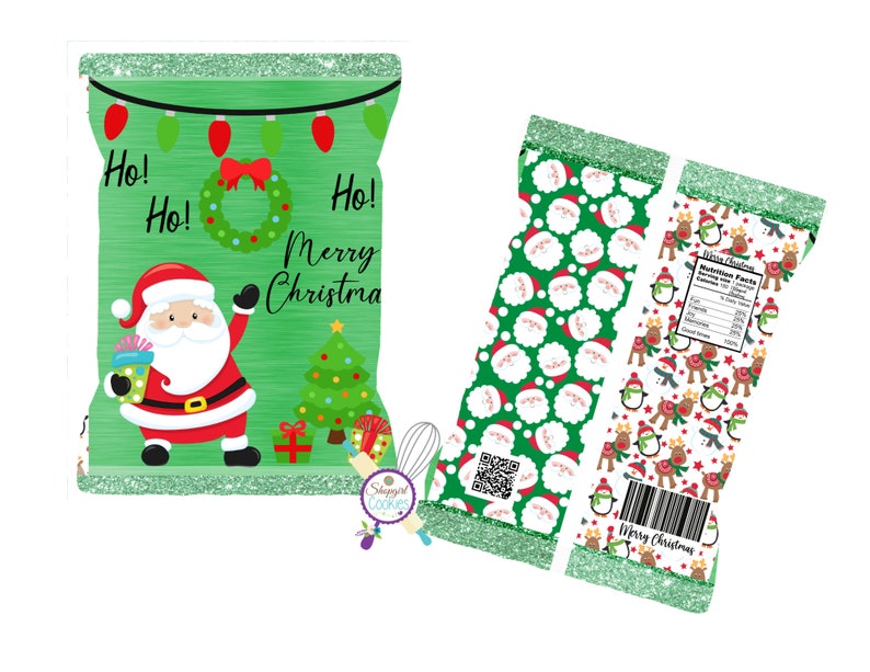 Ho Ho Ho! Christmas Chip Bag, Treat Bags, Candy Bags, Chip Bags, Party ...