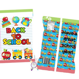 Back to School Chip Bag, Print&ship, Chip Bags, Party Chip Bag,cookie ...