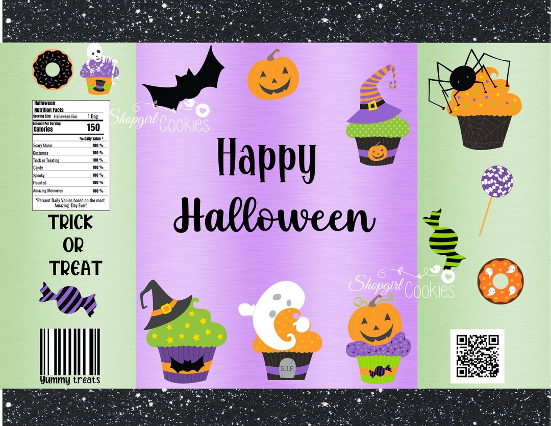 Halloween Chip Bag, Treat Bags, Candy Bags, Chip Bags, Party Chip Bag ...