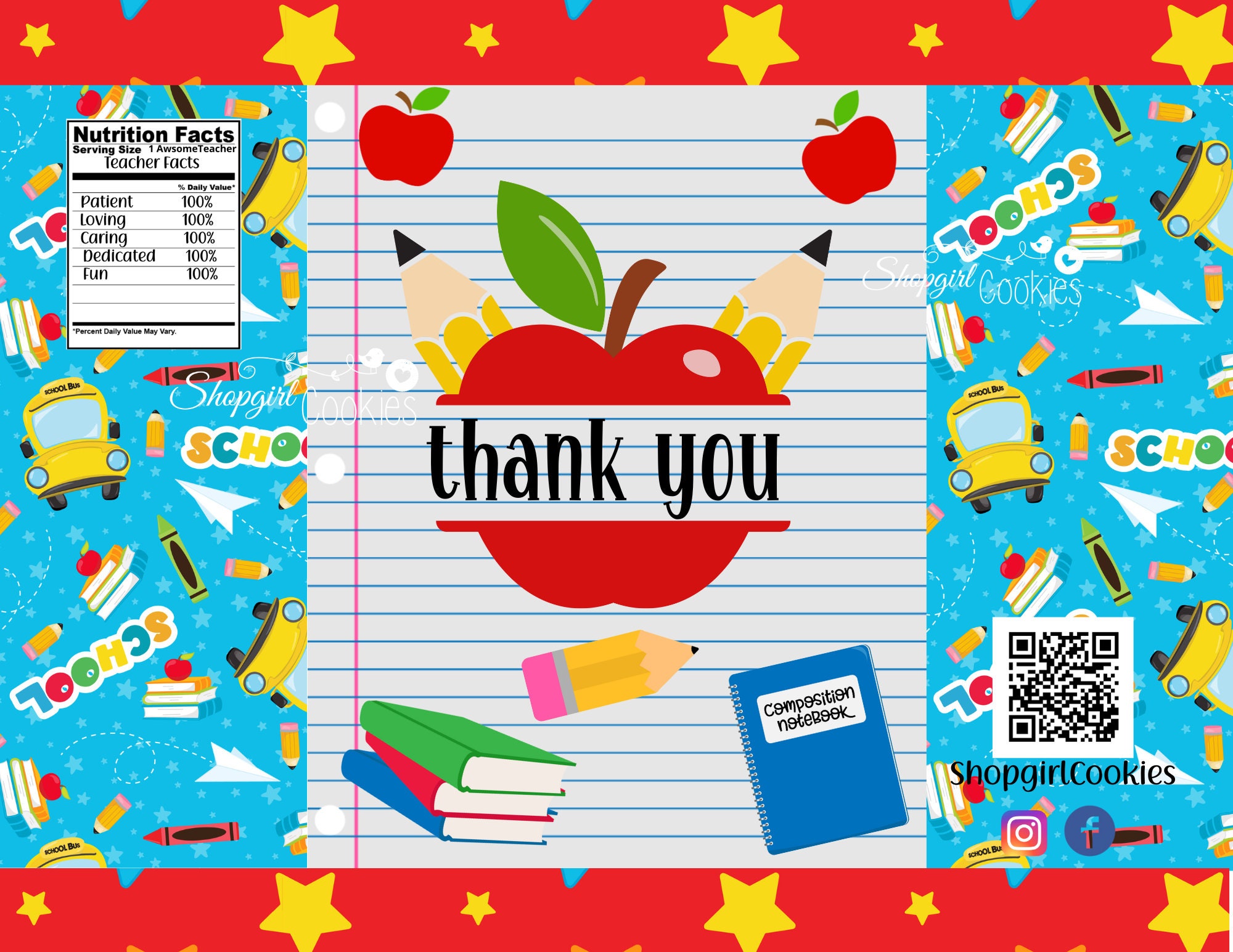 Teacher Appreciation Chip Bag, Chip Bags, Party Chip Bag, Cookie ...