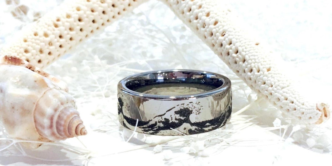 Ocean Ring Wave Ring Custom Wedding Ring Wedding Band His - Etsy