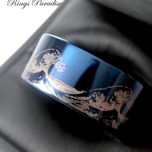 Ocean Wave Wedding Band - Etsy