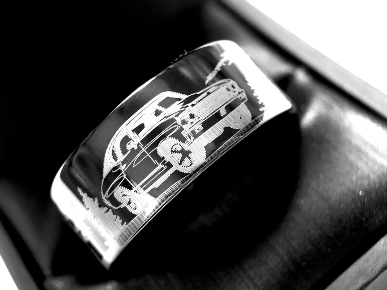 Mens Ring Mens Wedding Band Black Mustang Car Engraved Ring - Etsy
