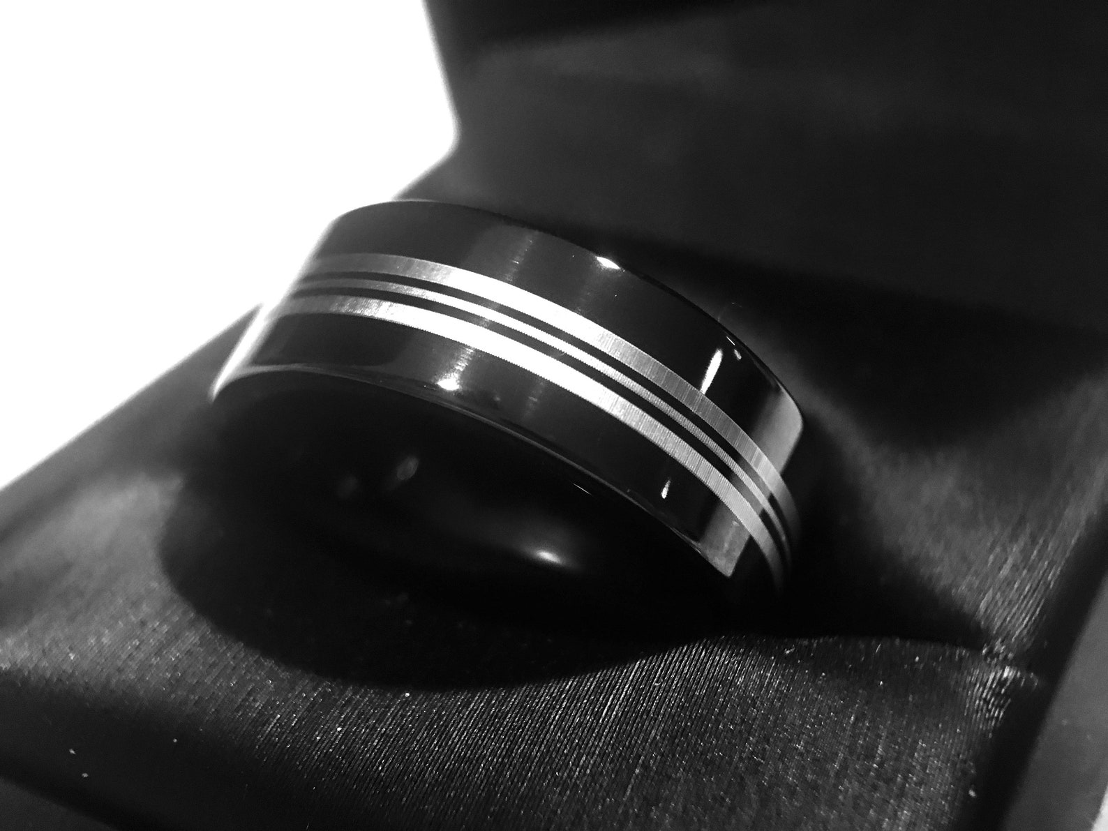 Mens Wedding Bands Military Ring Canadian Flag Engraved | Etsy