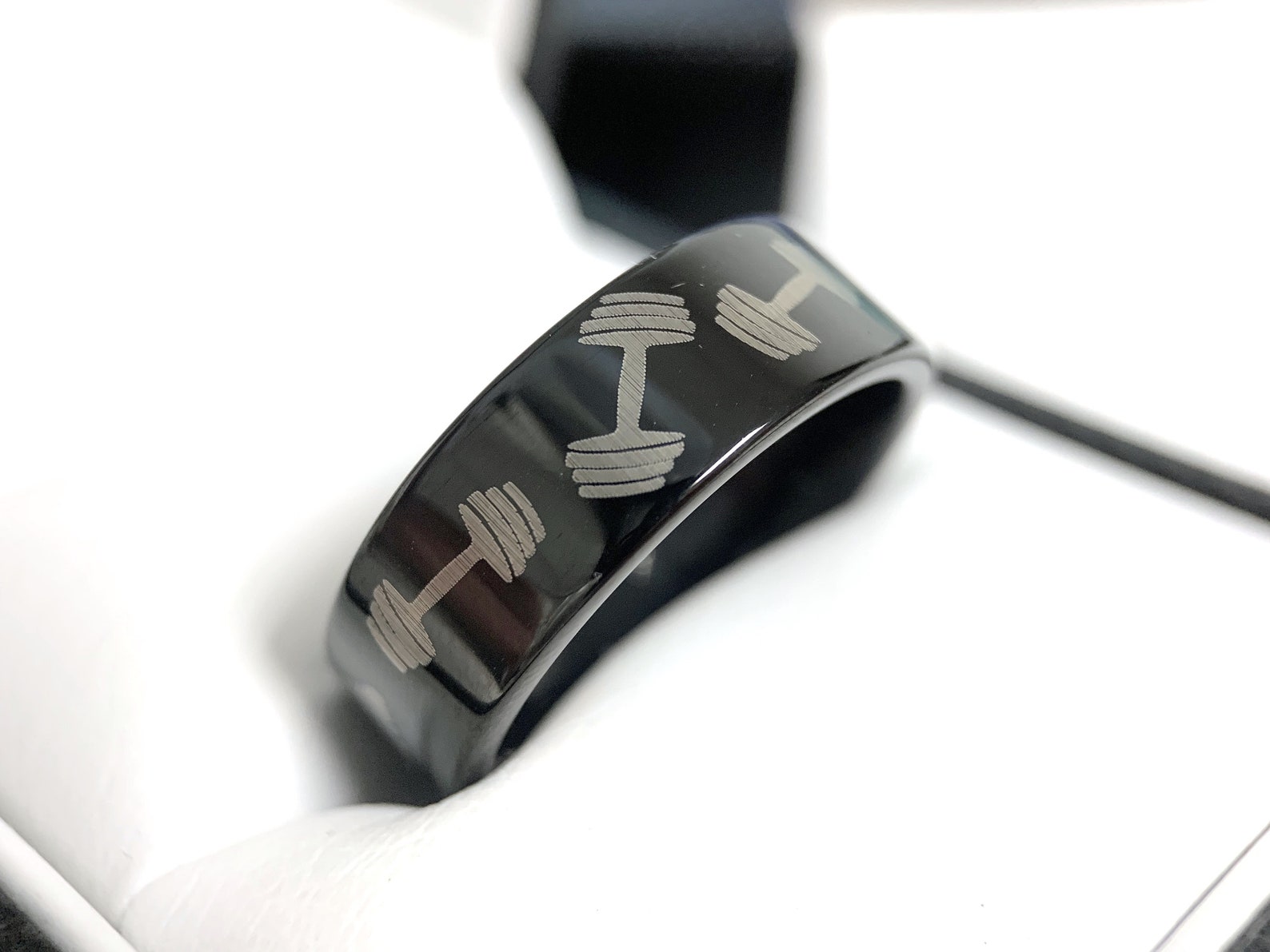 Dumbbell Ring Sport Ring Mens Ring Fitness Jewelry Sport | Etsy