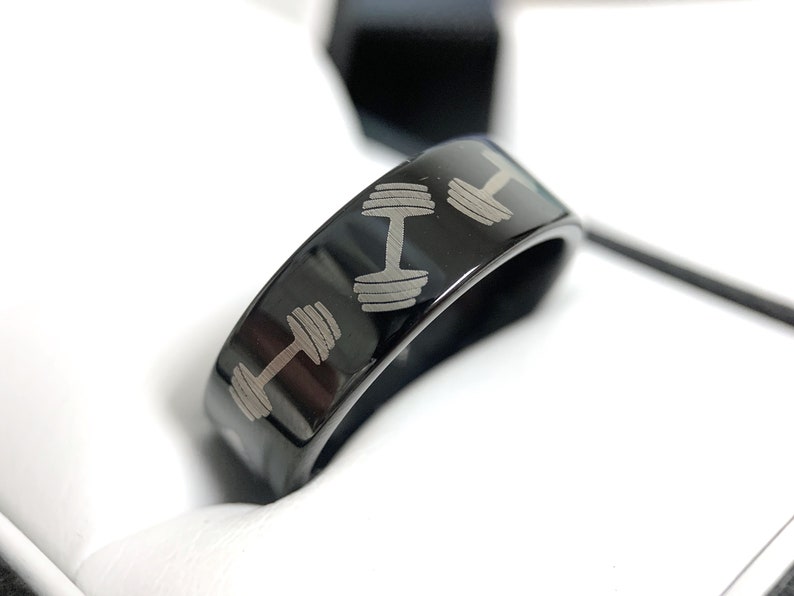 Dumbbell Ring Sport Ring Mens Ring Fitness Jewelry Sport - Etsy