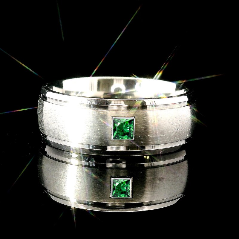 Genuine Emerald Rings for Men - Etsy