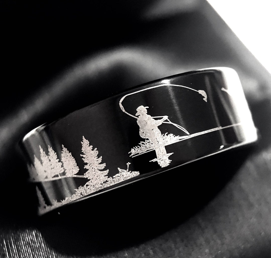 Duck Ring | Fisherman Ring | Black Tungsten Wedding Band | Nature ...