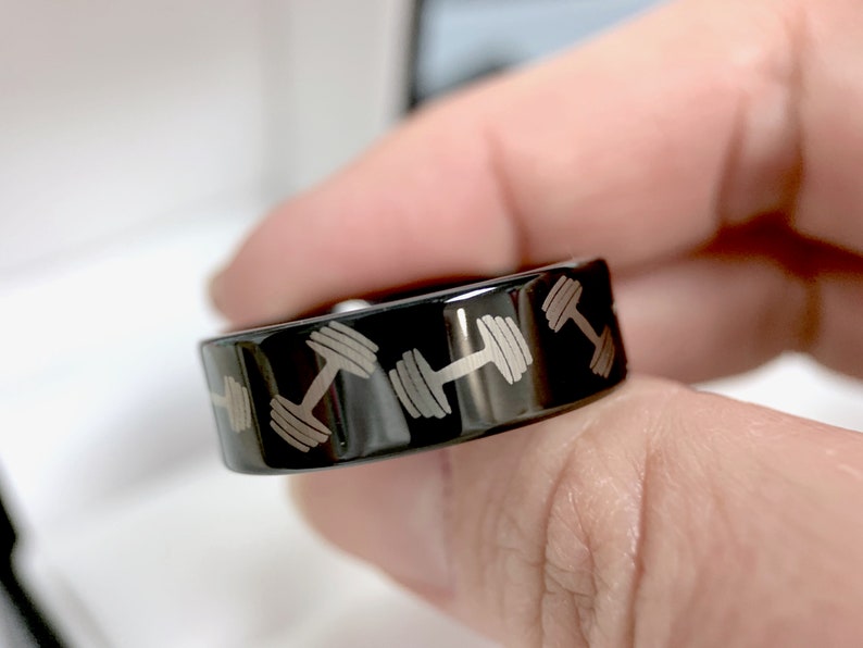 Dumbbell Ring Sport Ring Mens Ring Fitness Jewelry Sport - Etsy