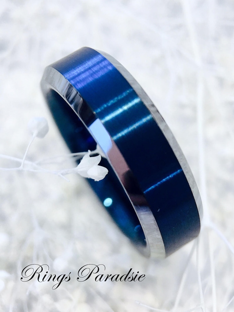 Blue Wedding Bands Mens Blue Rings Mens Engagement Rings - Etsy