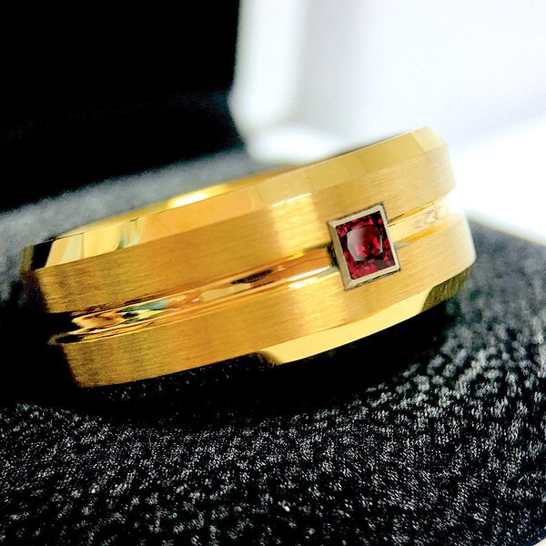 Ruby Wedding Band - Etsy