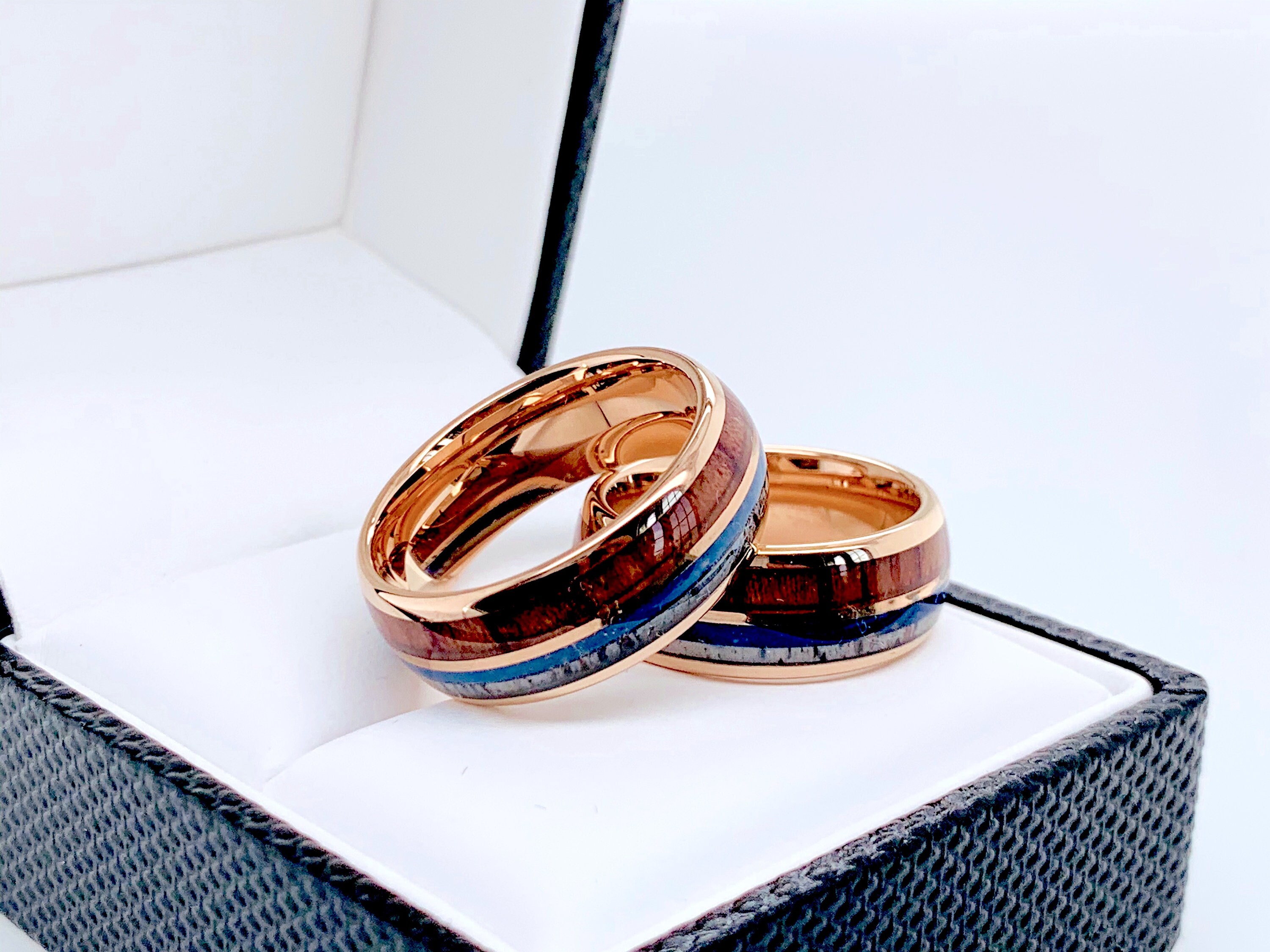 Wedding Bands Mens Ring Wood Ring His and Her Promise | Etsy