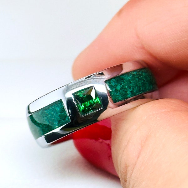 Square Stone Ring - Etsy