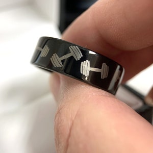 Dumbbell Ring Sport Ring Mens Ring Fitness Jewelry Sport - Etsy
