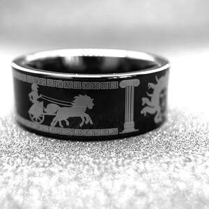 Tungsten Ring Ancient Greek Spartan Warriors Scene Pattern - Etsy