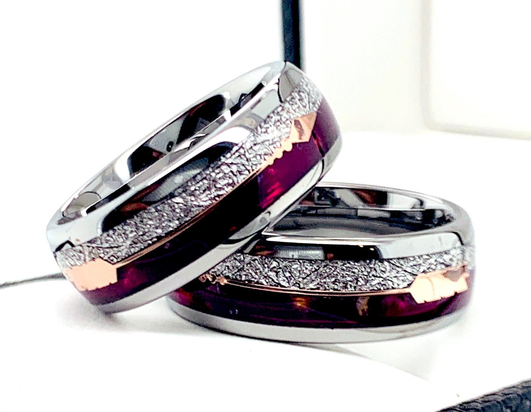 Purple Ring, Couples Rings, Matching Rings Set, His and Hers Engagement ...