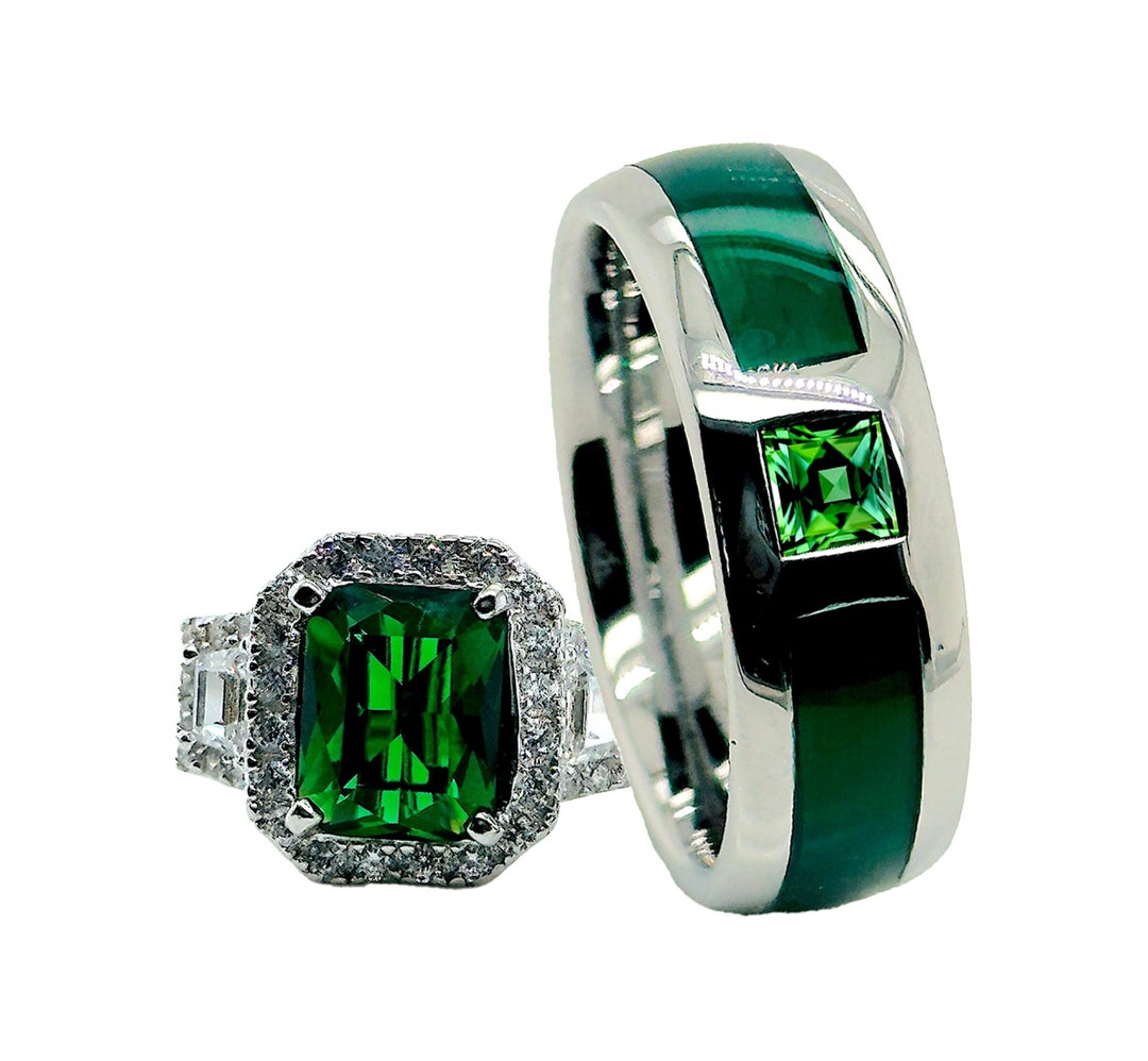 Green Agate Inlay Wedding Band, Mens Ring, Women Wedding Ring, Green ...