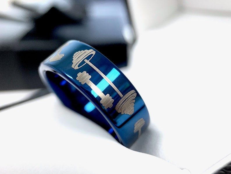 Dumbbell Ring Sport Ring Mens Ring Fitness Jewelry Sport - Etsy