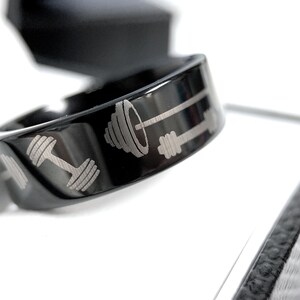 Dumbbell Ring Sport Ring Mens Ring Fitness Jewelry Sport - Etsy