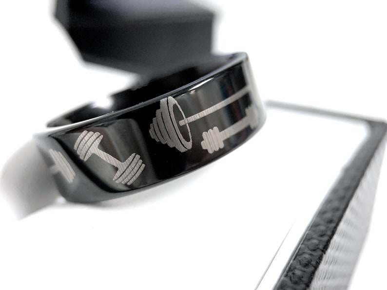 Dumbbell Ring Sport Ring Mens Ring Fitness Jewelry Sport - Etsy