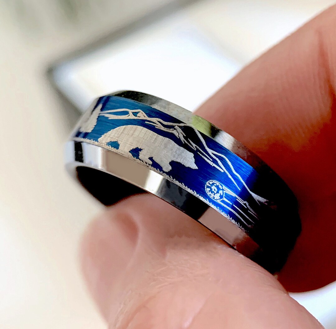 Bears in Mountains Forest Landscape, Engagement Ring, Promise Ring ...